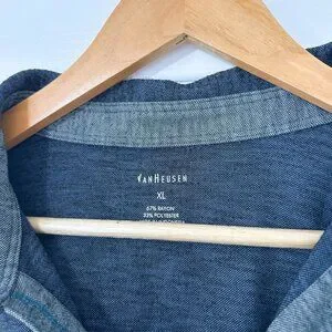 Van Heusen | Shirts | Van Heusen Short Sleeve Polo Shirt Xl Navy Blue ...